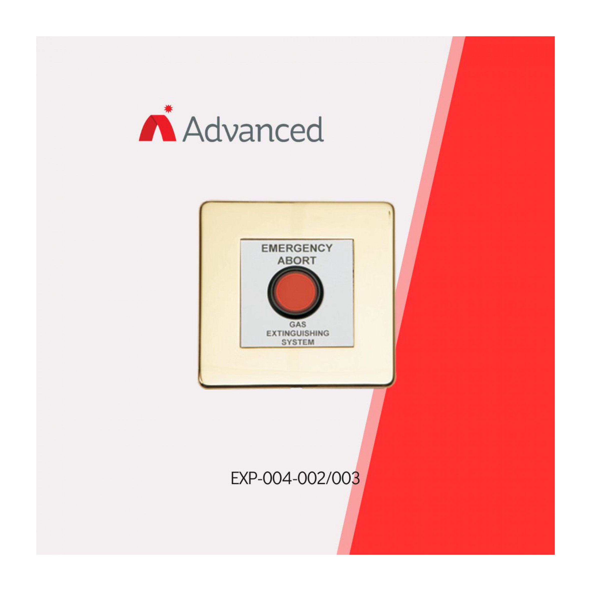 ABORT SWITCH BRASS/STAINLESS STEEL TRIM COVER PLATE